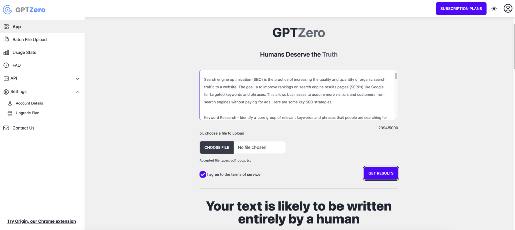 Claude 2 versus AI writing detectors